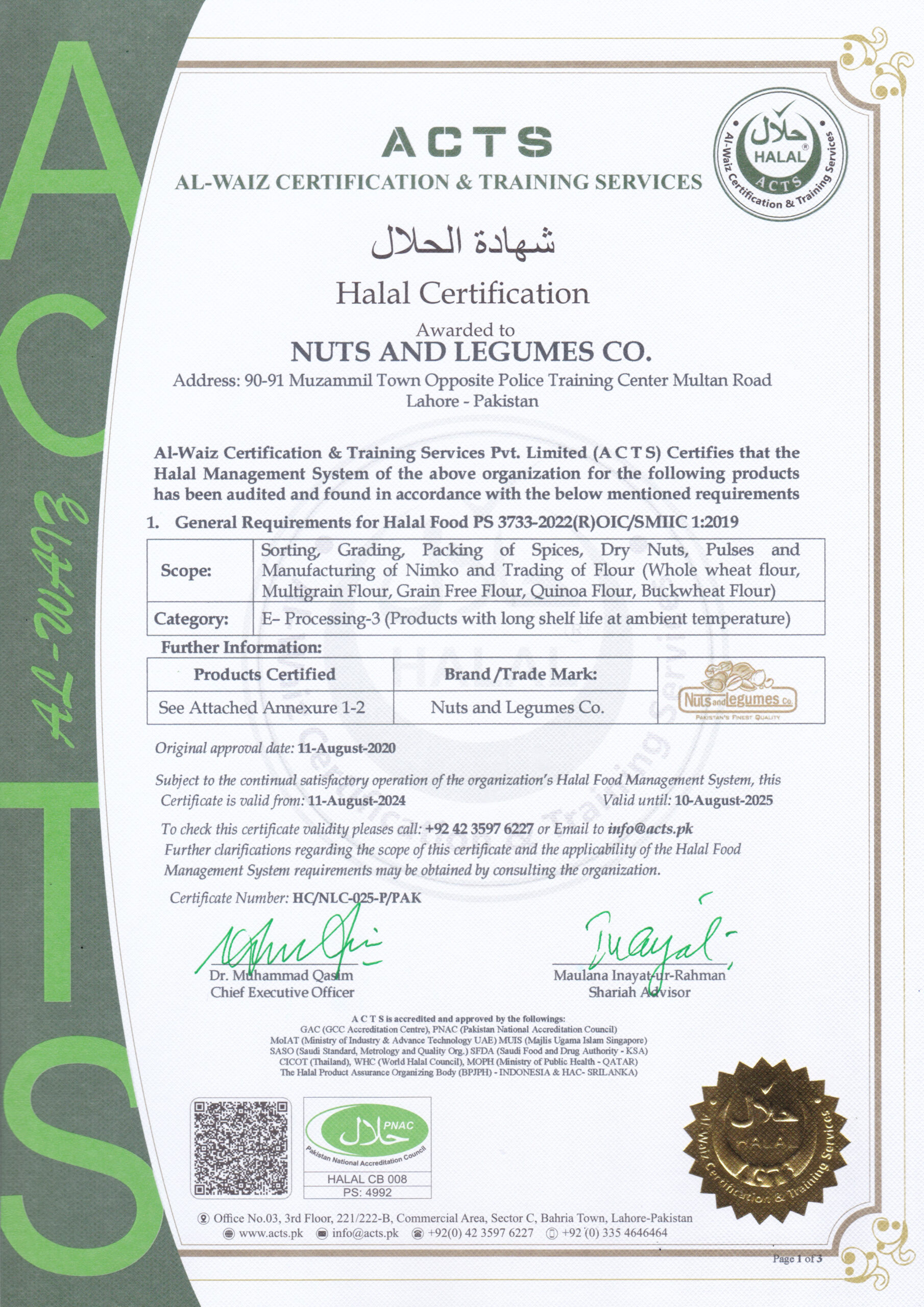 Halal Certification - Nuts & Legumes